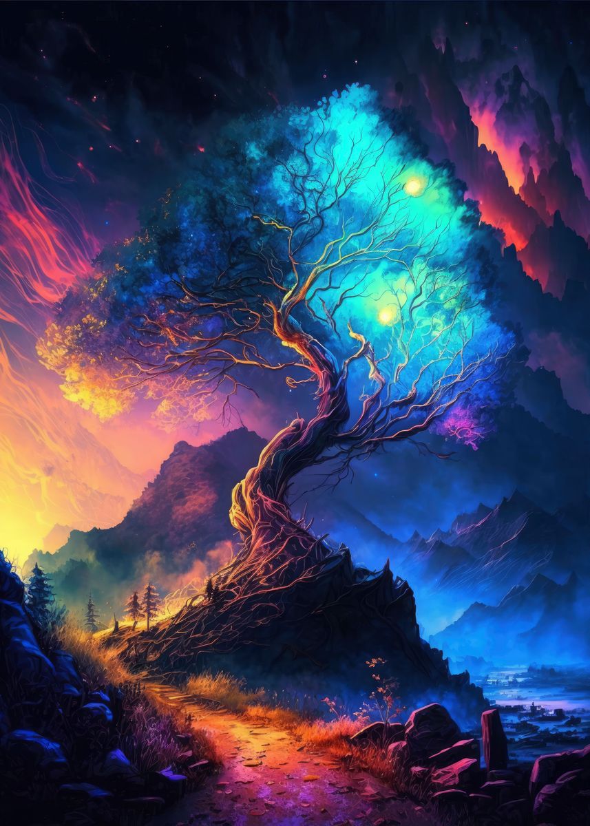 'Magical Landscape 07' Poster, picture, metal print, paint by KyzArt ...