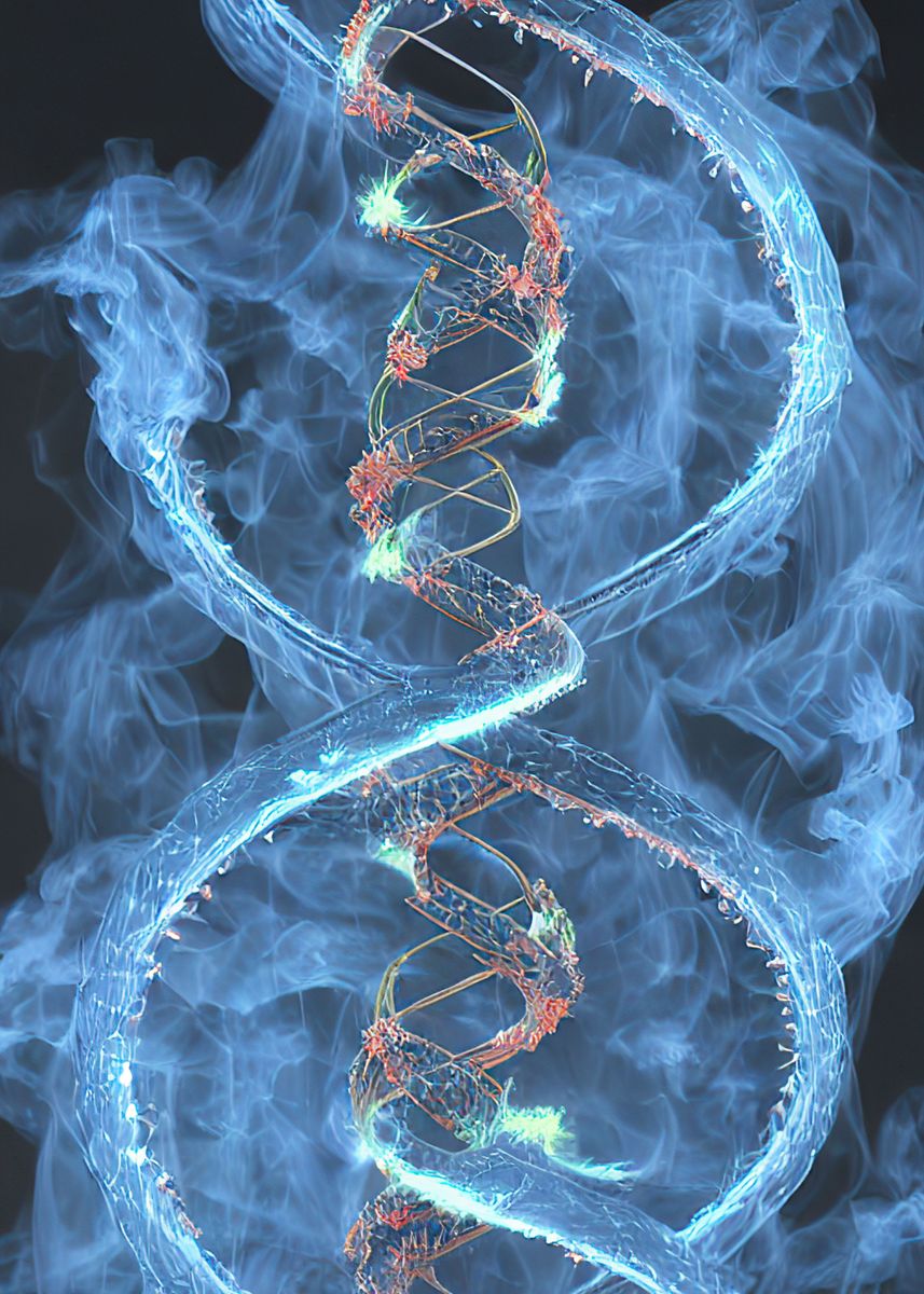 'Dancing DNA 001' Poster, picture, metal print, paint by ...