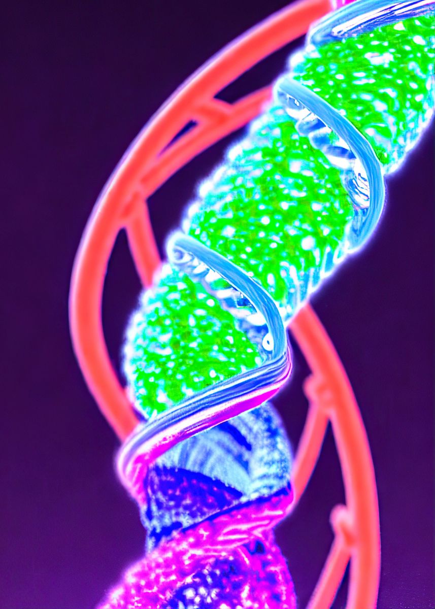 'Dancing DNA 008' Poster, picture, metal print, paint by ...