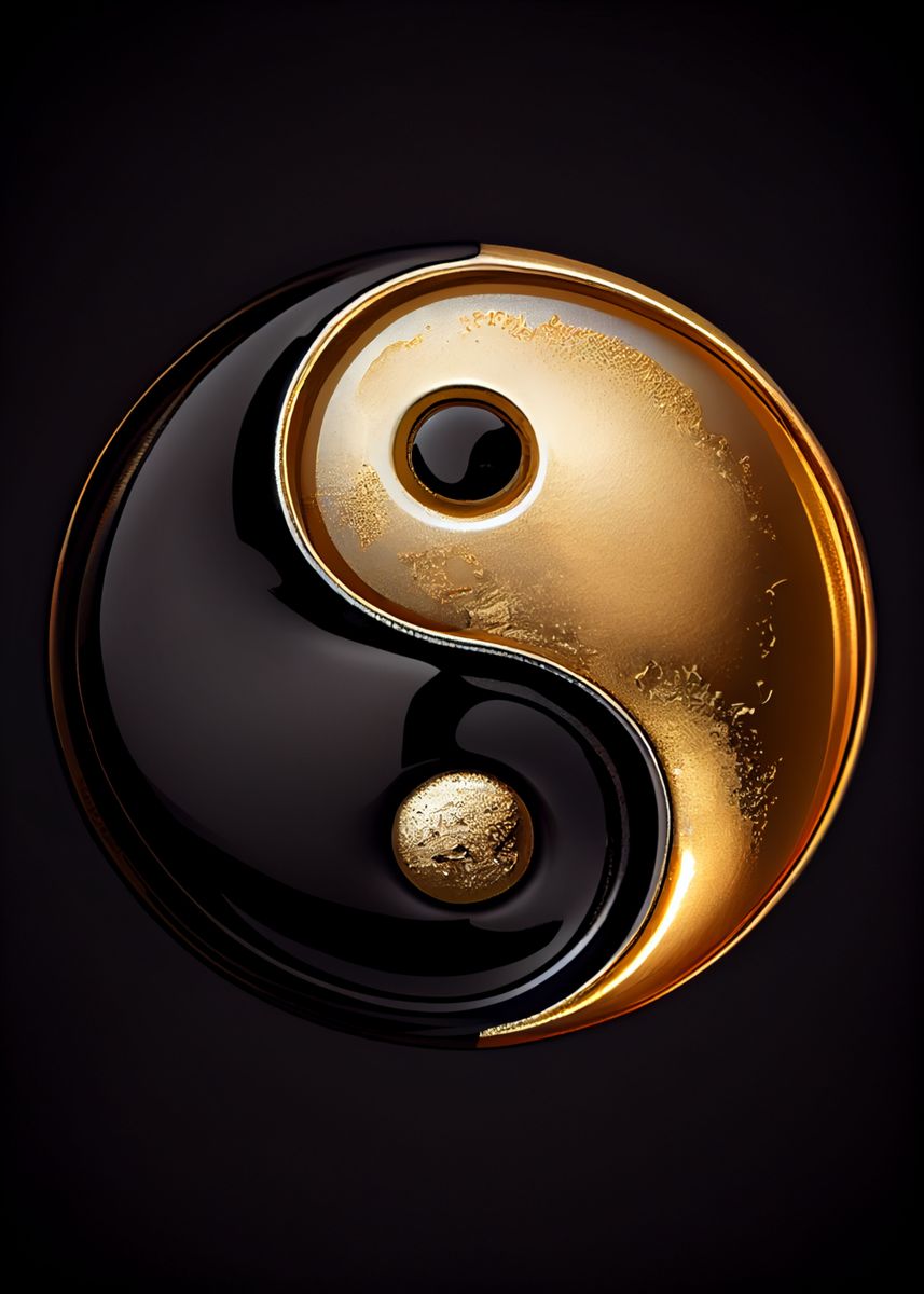 'Balance of Two Yin Yang' Poster, picture, metal print, paint by ...