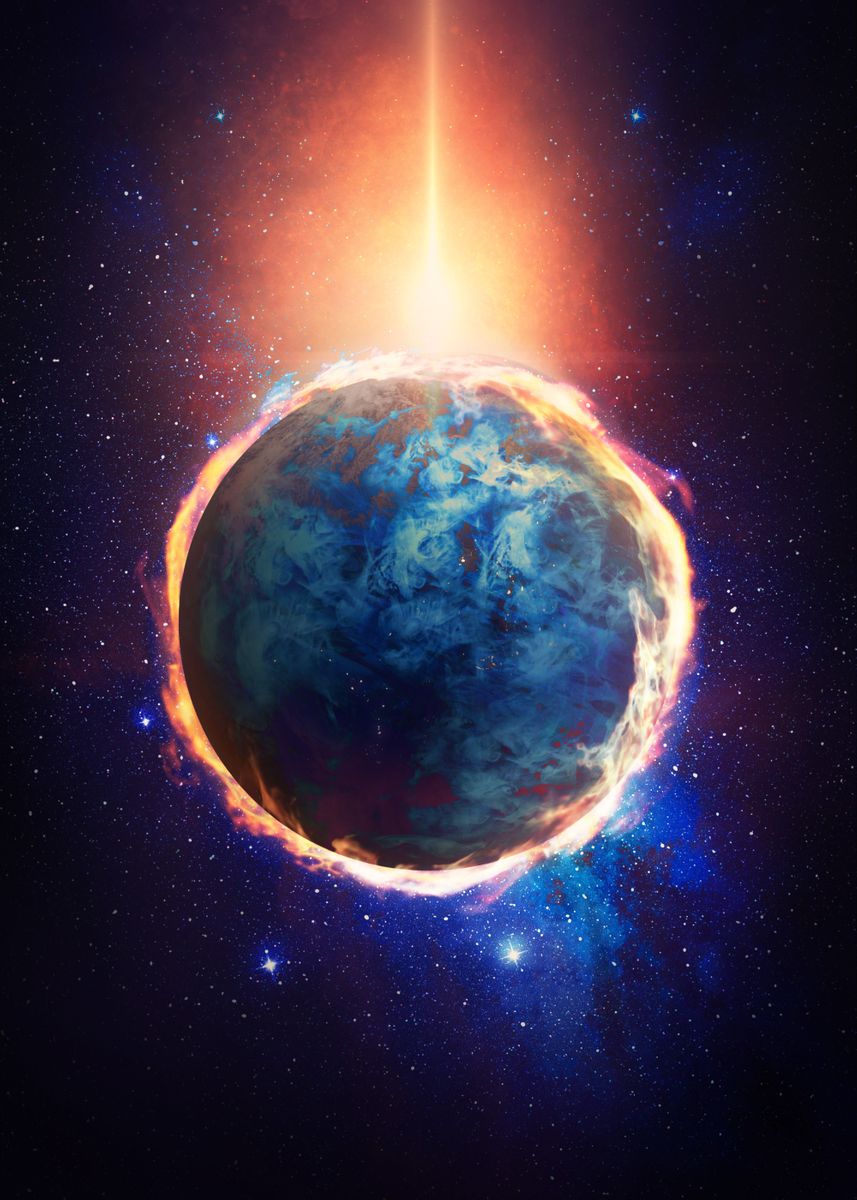 'Burning Planet' Poster by vandervisuals | Displate