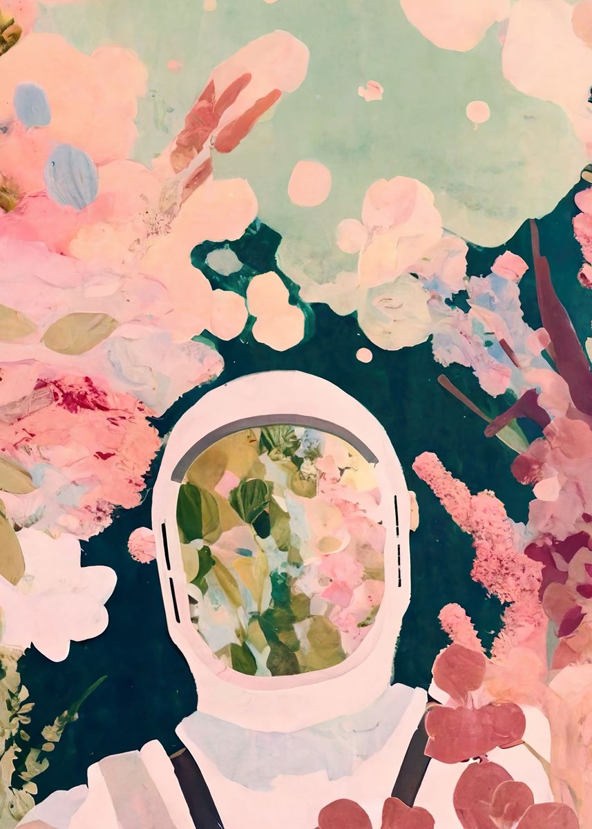 'Flower Spaceman' Poster by Quasarai | Displate
