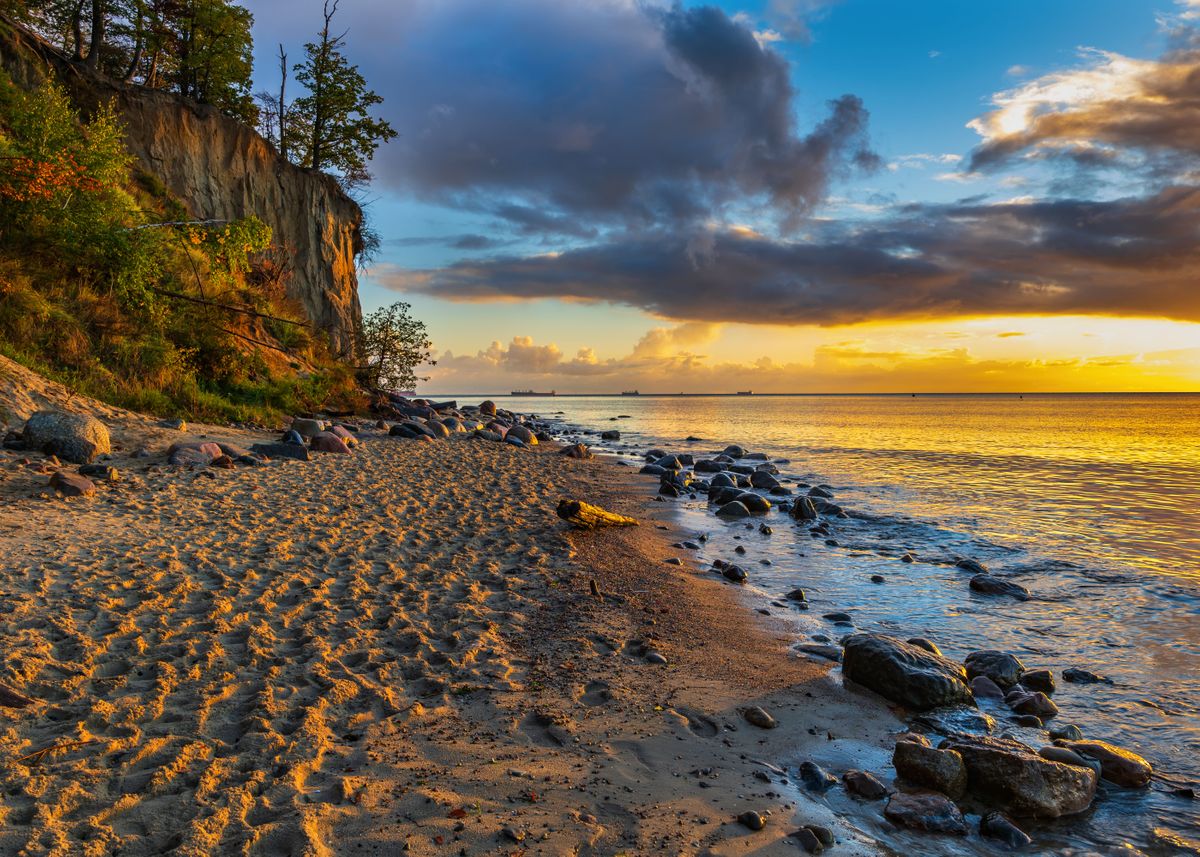 'The Baltic Sea At Sunrise' Poster by Socratubik | Displate