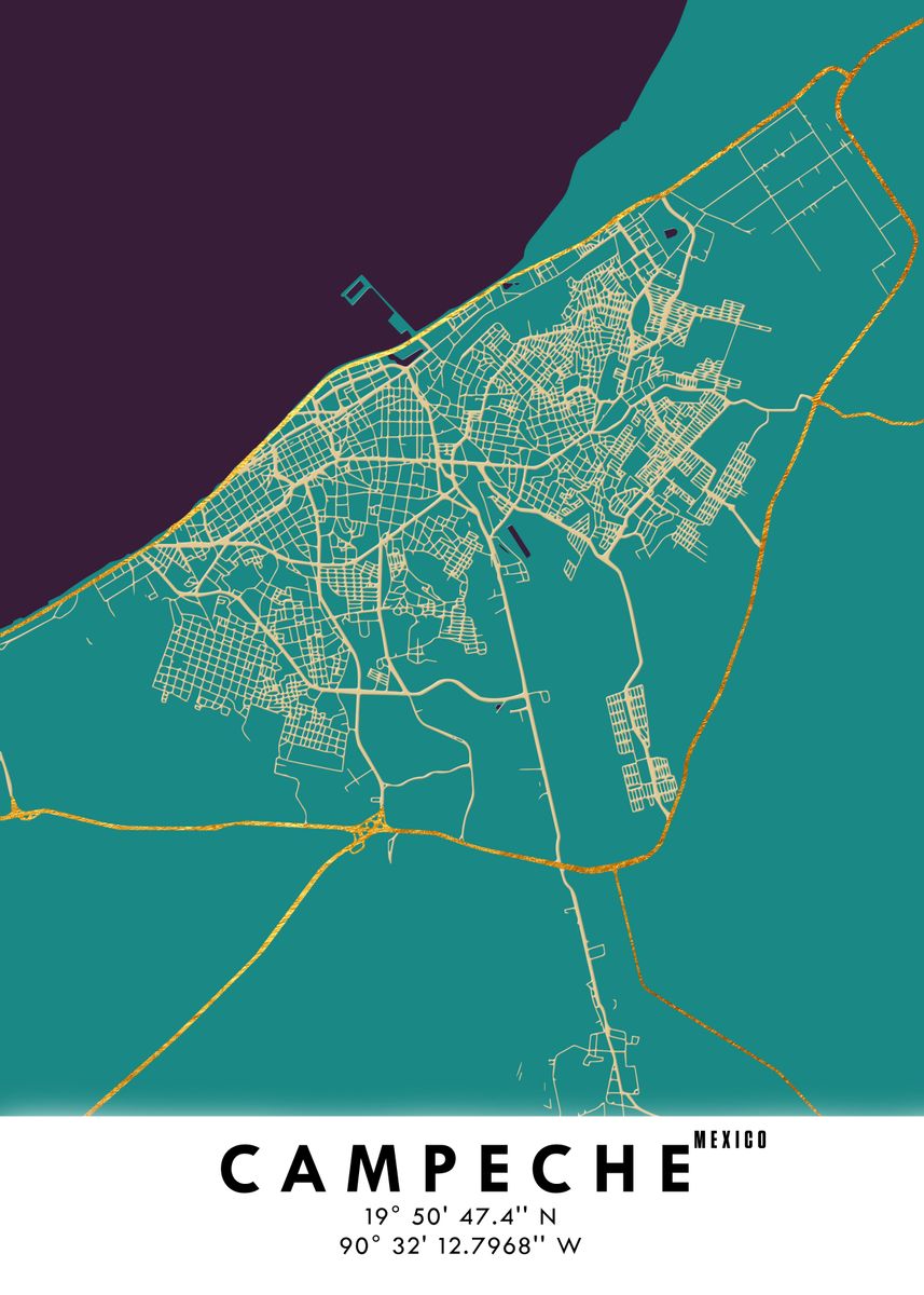 'Campeche Mexico' Poster, picture, metal print, paint by Yates Madeline ...