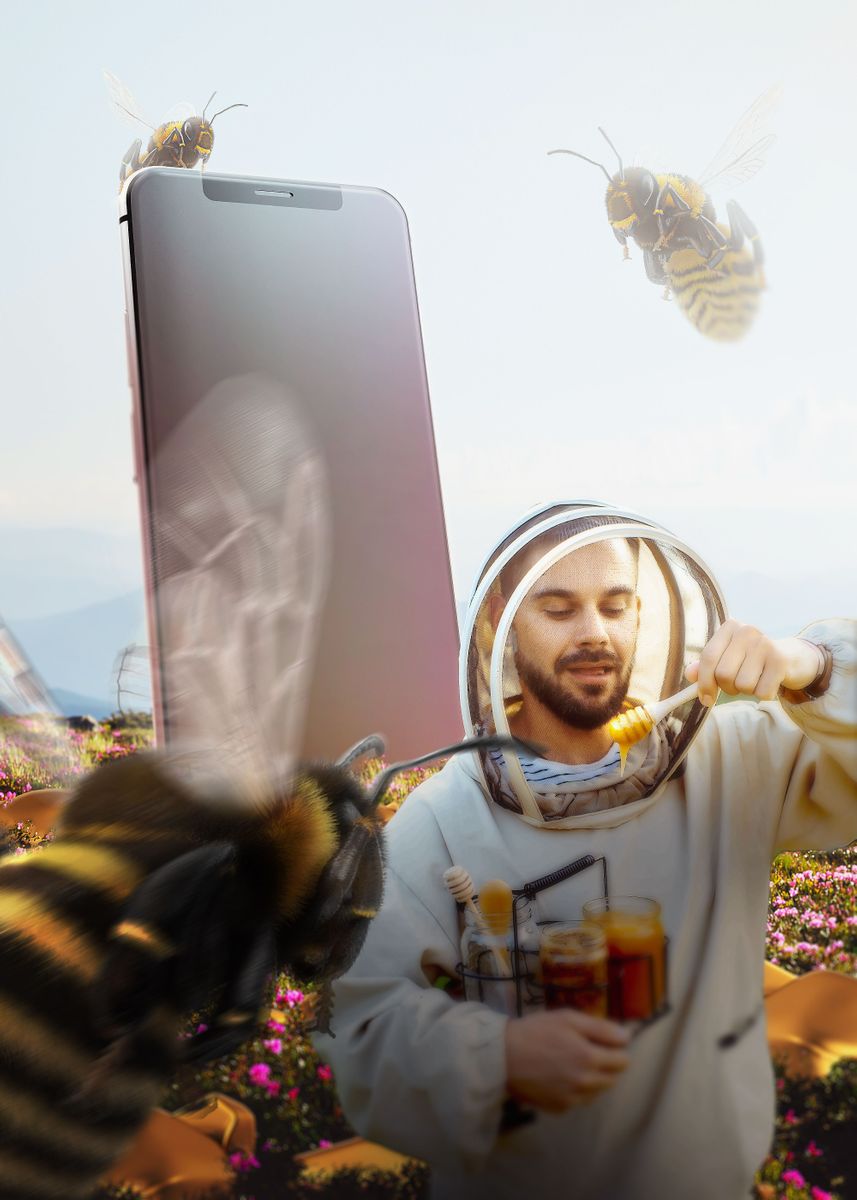 'Beekeeper' Poster, picture, metal print, paint by vandervisuals | Displate