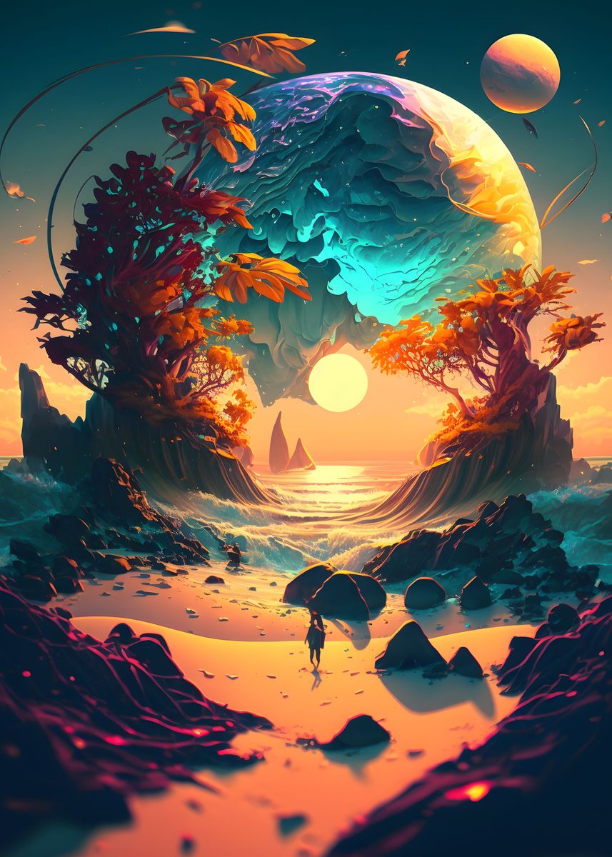 'Valley Vista' Poster, picture, metal print, paint by Artyst Box | Displate
