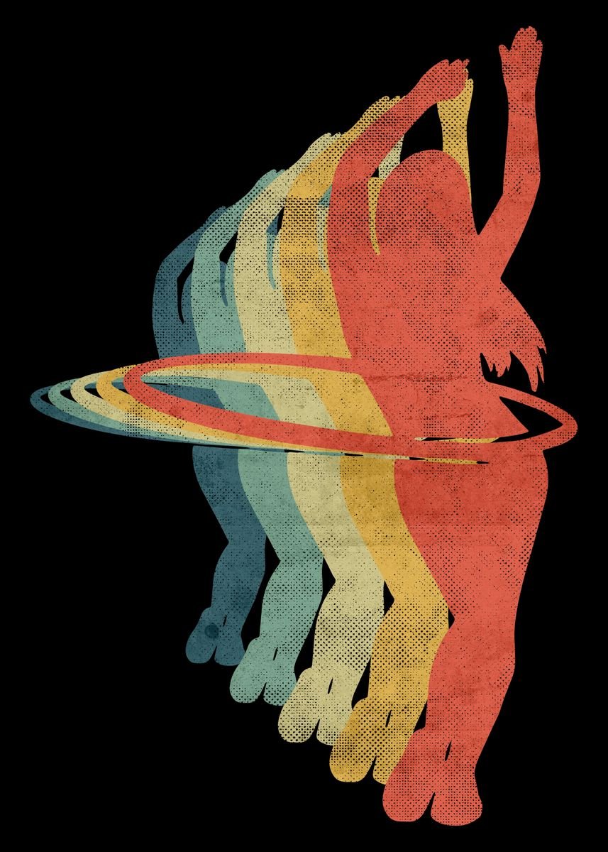 'Hula Hoop Dancing Girl' Poster, picture, metal print, paint by El ...