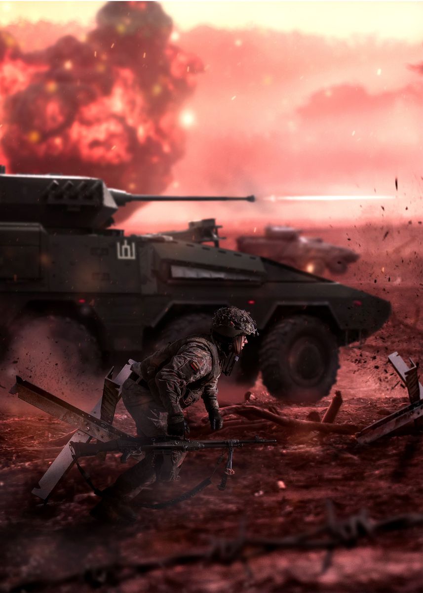 'Offense operation' Poster, picture, metal print, paint by Karolina ...