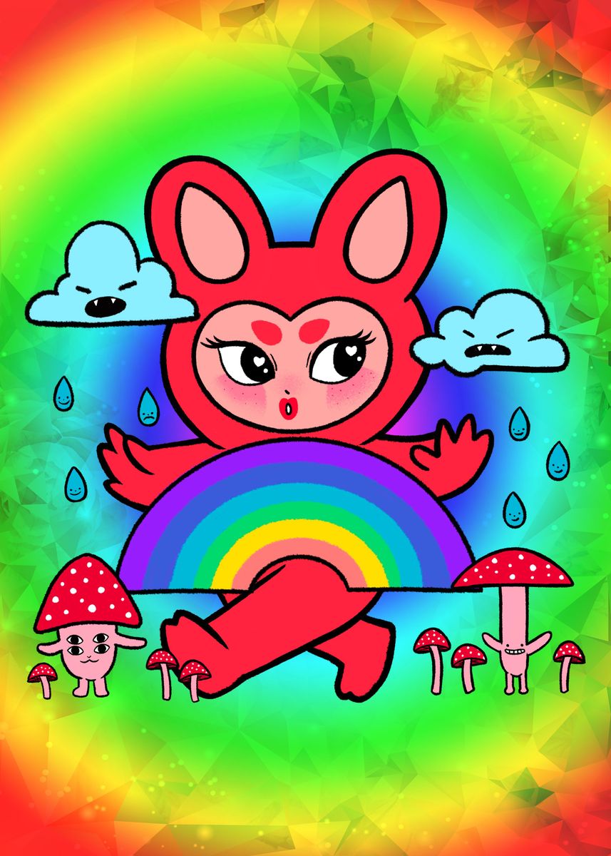 'Sassy Bunny' Poster, picture, metal print, paint by NIZAM KHAN | Displate