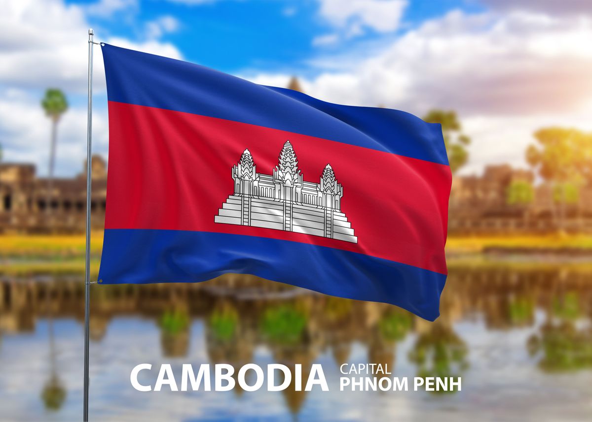 'Cambodia Flag' Poster by FlyingBlade | Displate