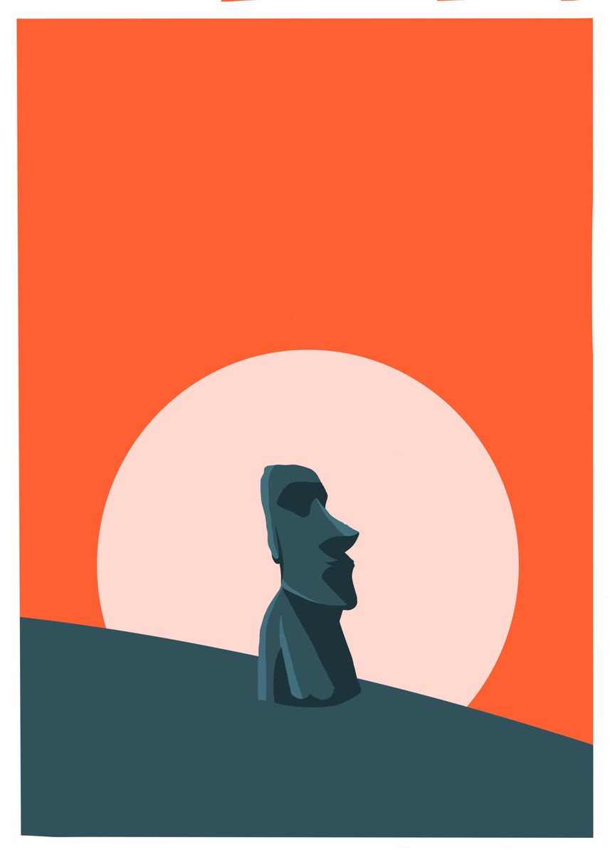 'Moai statue' Poster, picture, metal print, paint by Doni Donn | Displate