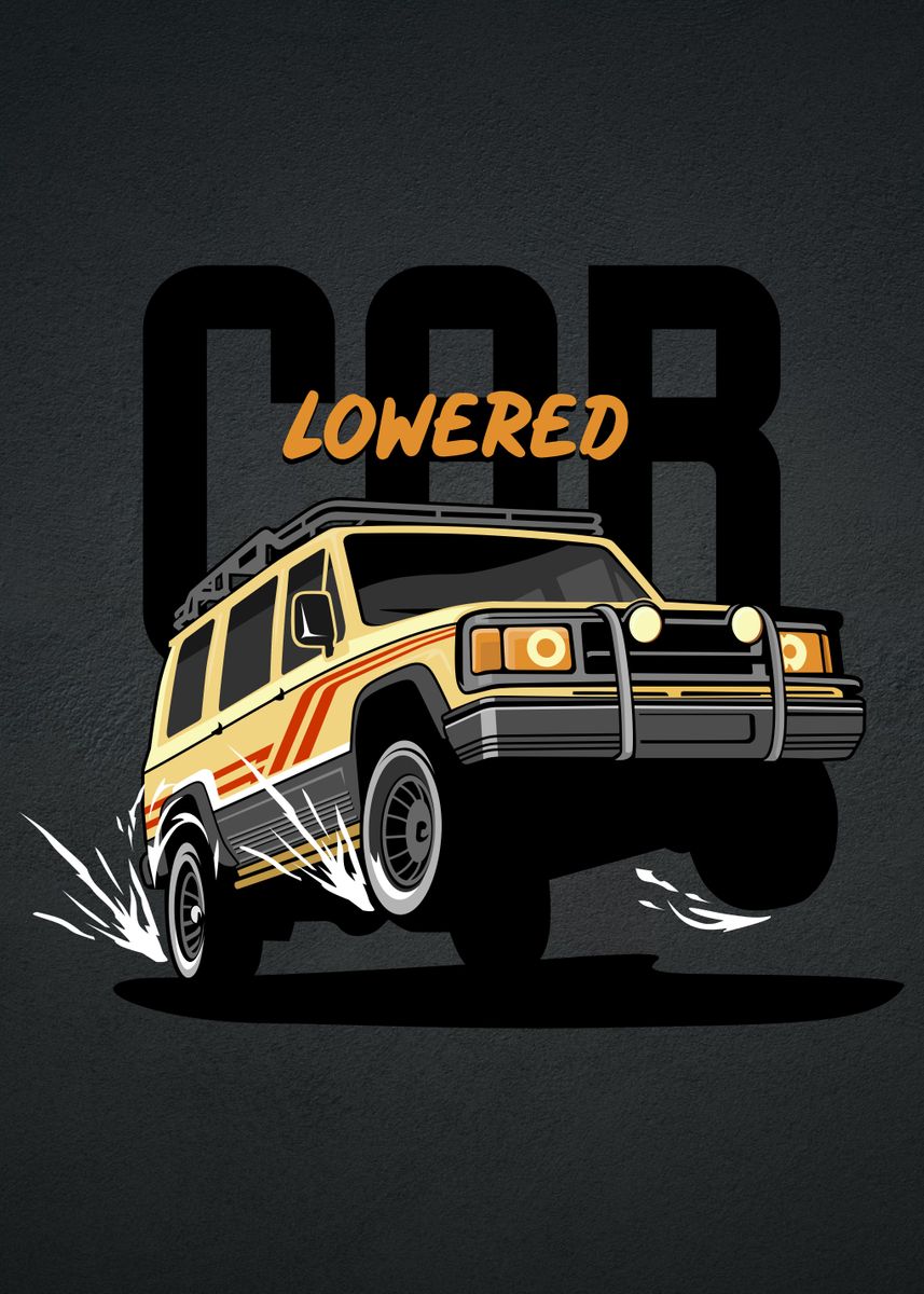 'lowered car design vector ' Poster, picture, metal print, paint by ...