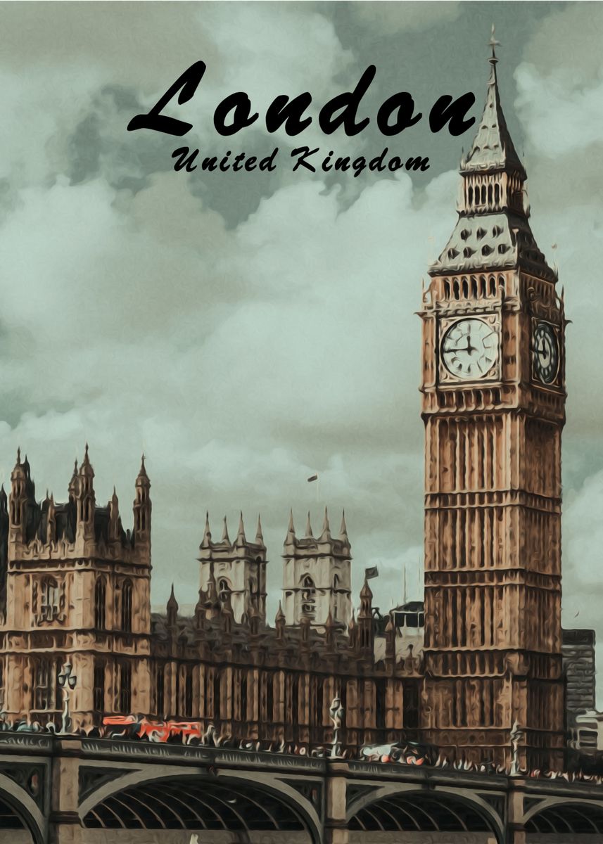 'London' Poster, picture, metal print, paint by HTomas | Displate