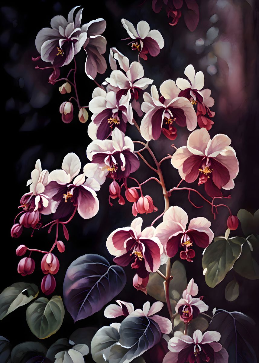 'Orchid Flowers Floral Art' Poster, picture, metal print, paint by ...