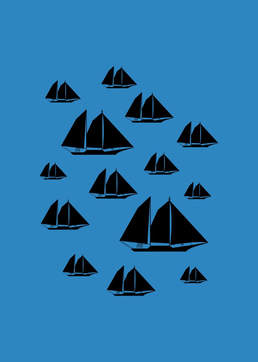 'Sailing Boat ' Poster, picture, metal print, paint by Shiva121 | Displate