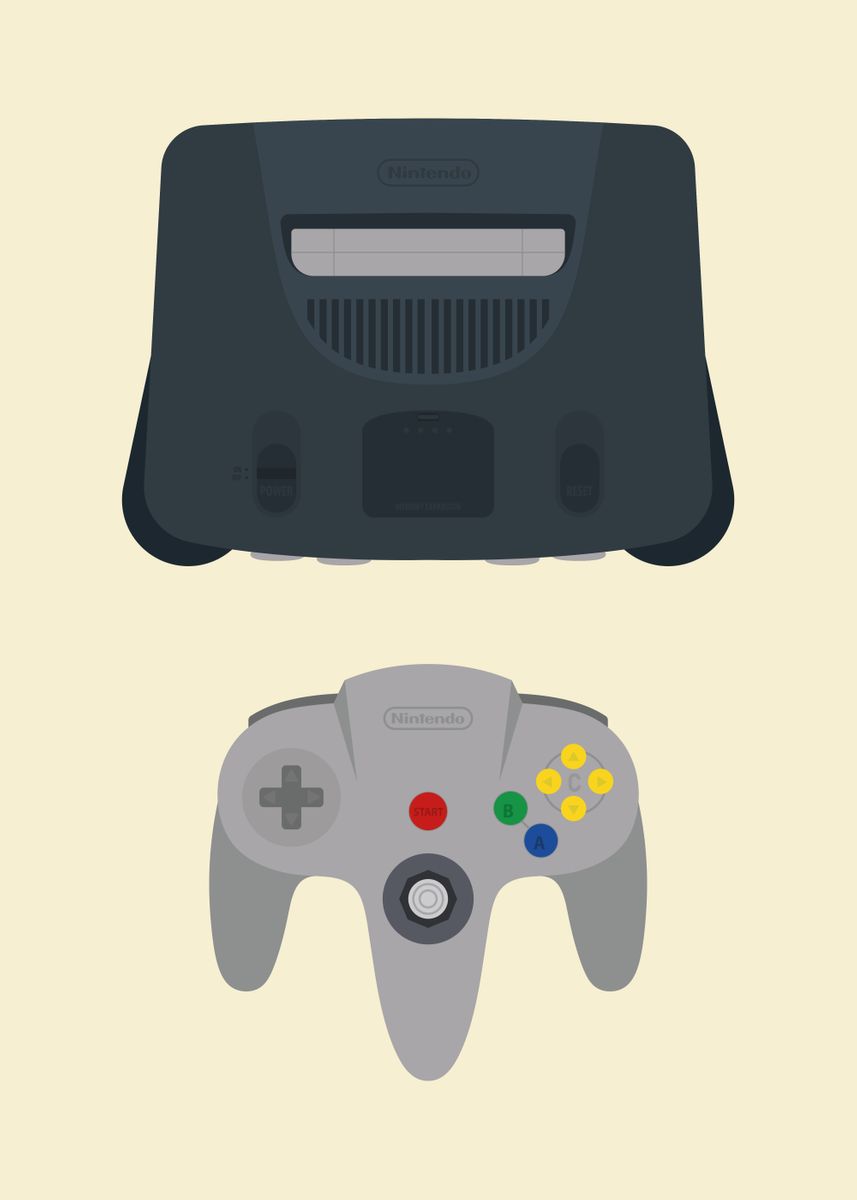 'Nintendo 64 C and C' Poster, picture, metal print, paint by MVDZ ...