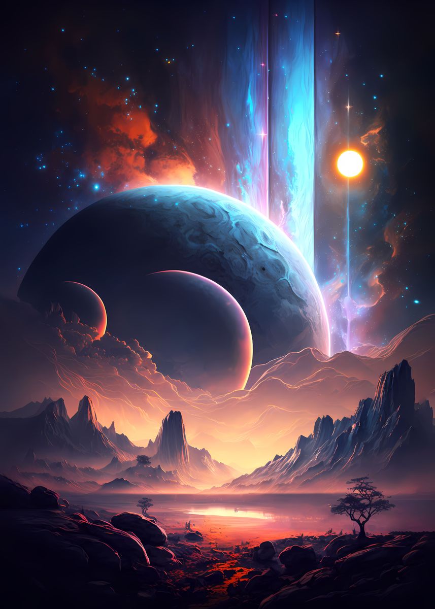 'Fantasy Spectrum Of Galaxy' Poster, picture, metal print, paint by ...