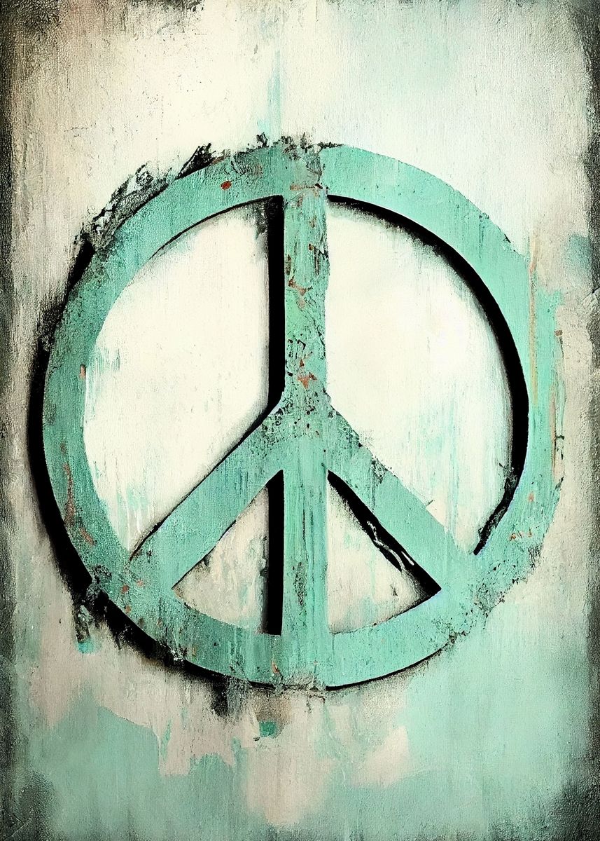 'Vintage Peace Symbol' Poster, picture, metal print, paint by Steel ...