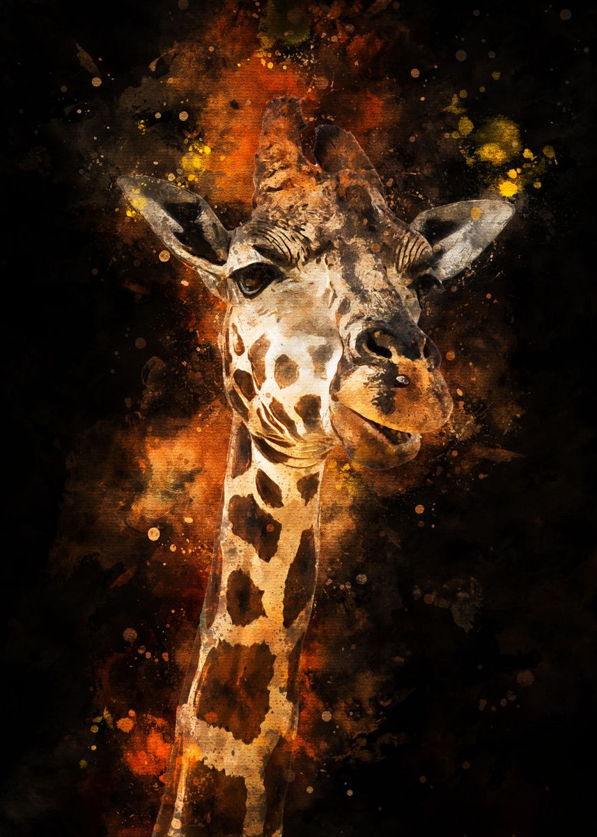 'giraffe' Poster, picture, metal print, paint by HANA STUDIO | Displate