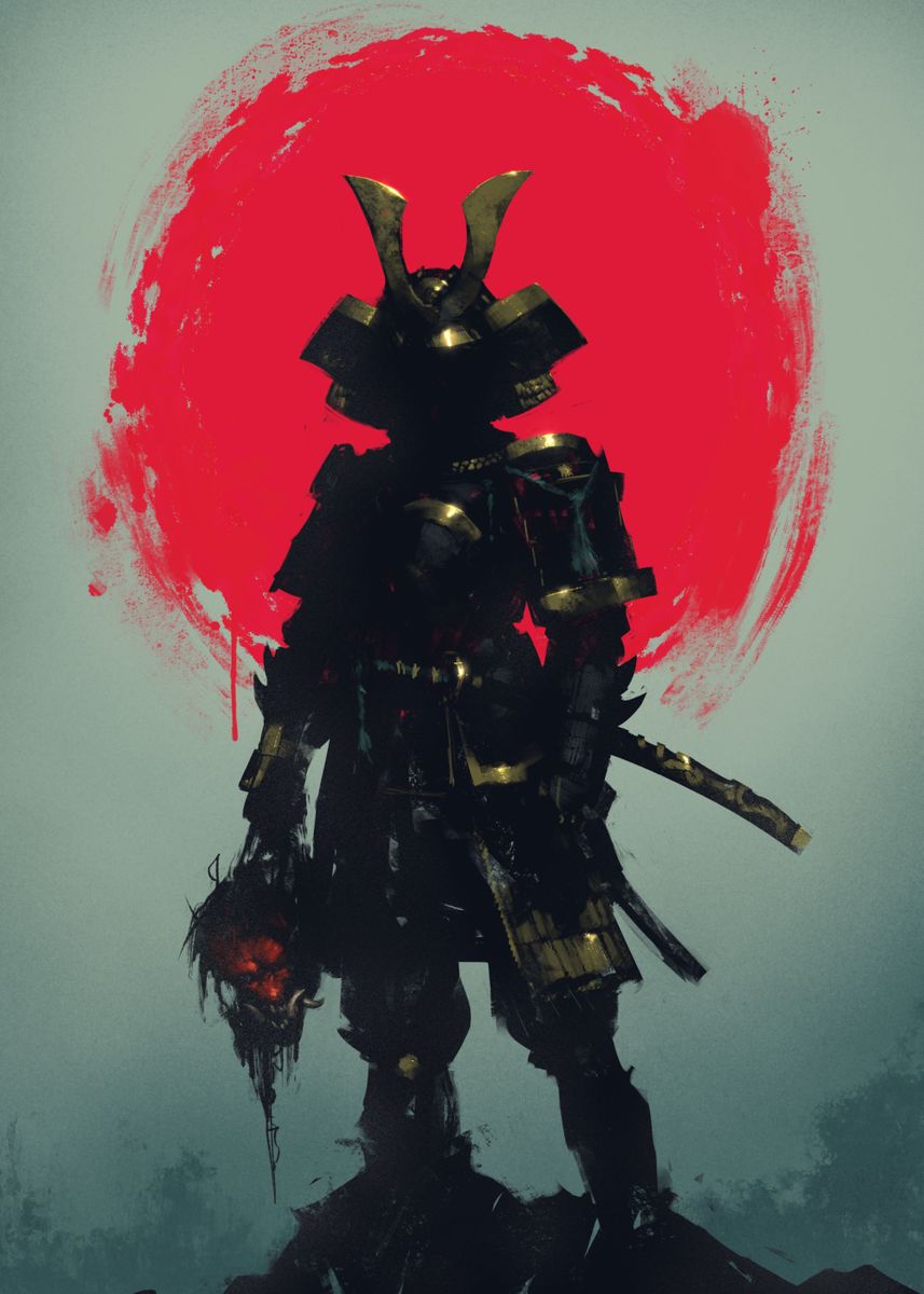 'Oni Hunt' Poster, picture, metal print, paint by Nate Rose | Displate