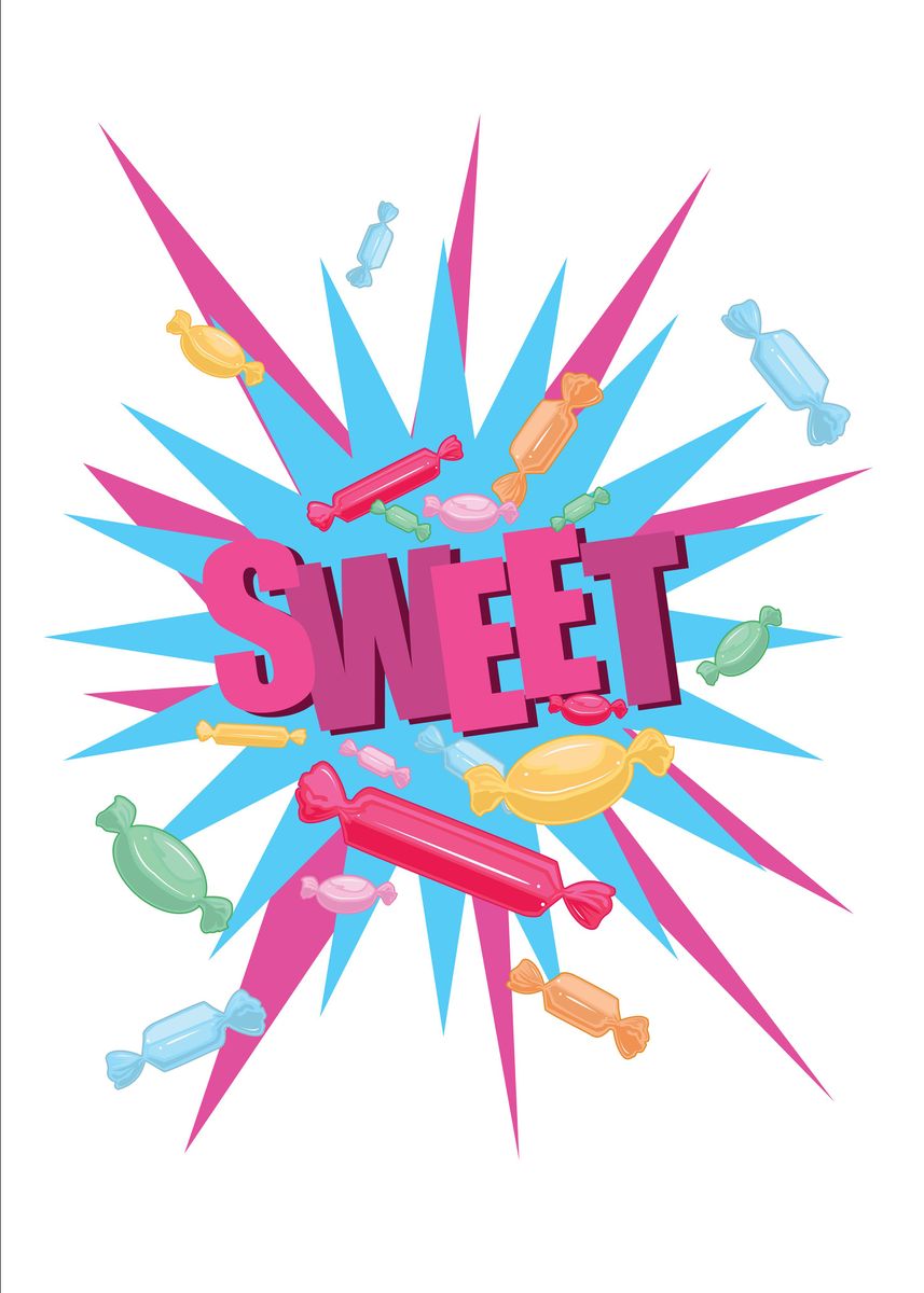 'Sweet Candy' Poster, picture, metal print, paint by Adamzworld | Displate