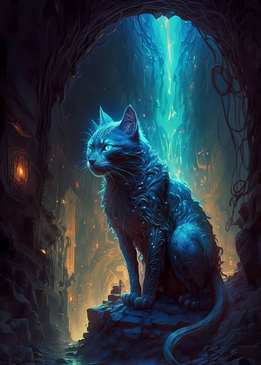 'Russian Blue Cat' Poster, picture, metal print, paint by Carol Altom ...