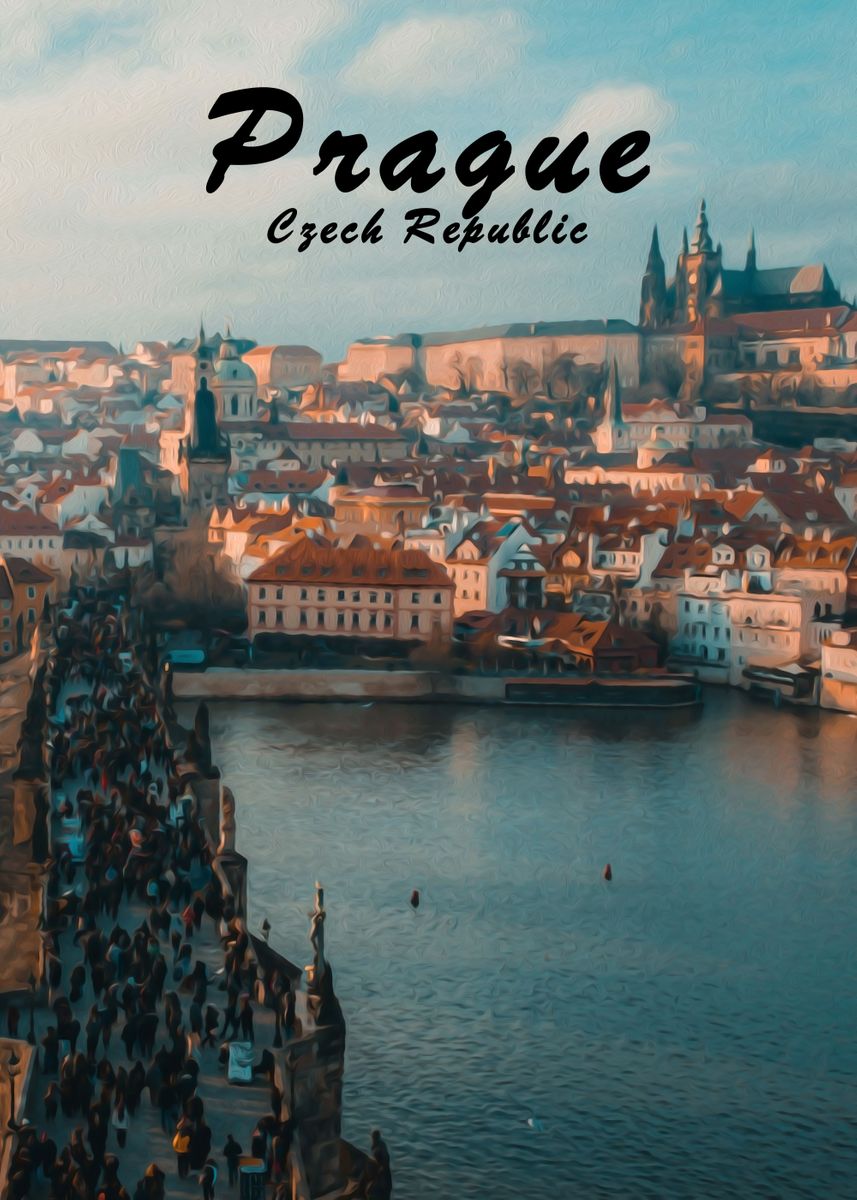 'Prague' Poster, picture, metal print, paint by HTomas | Displate