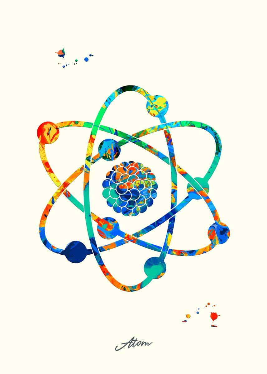 'Atom' Poster, picture, metal print, paint by Vincent Vorce | Displate
