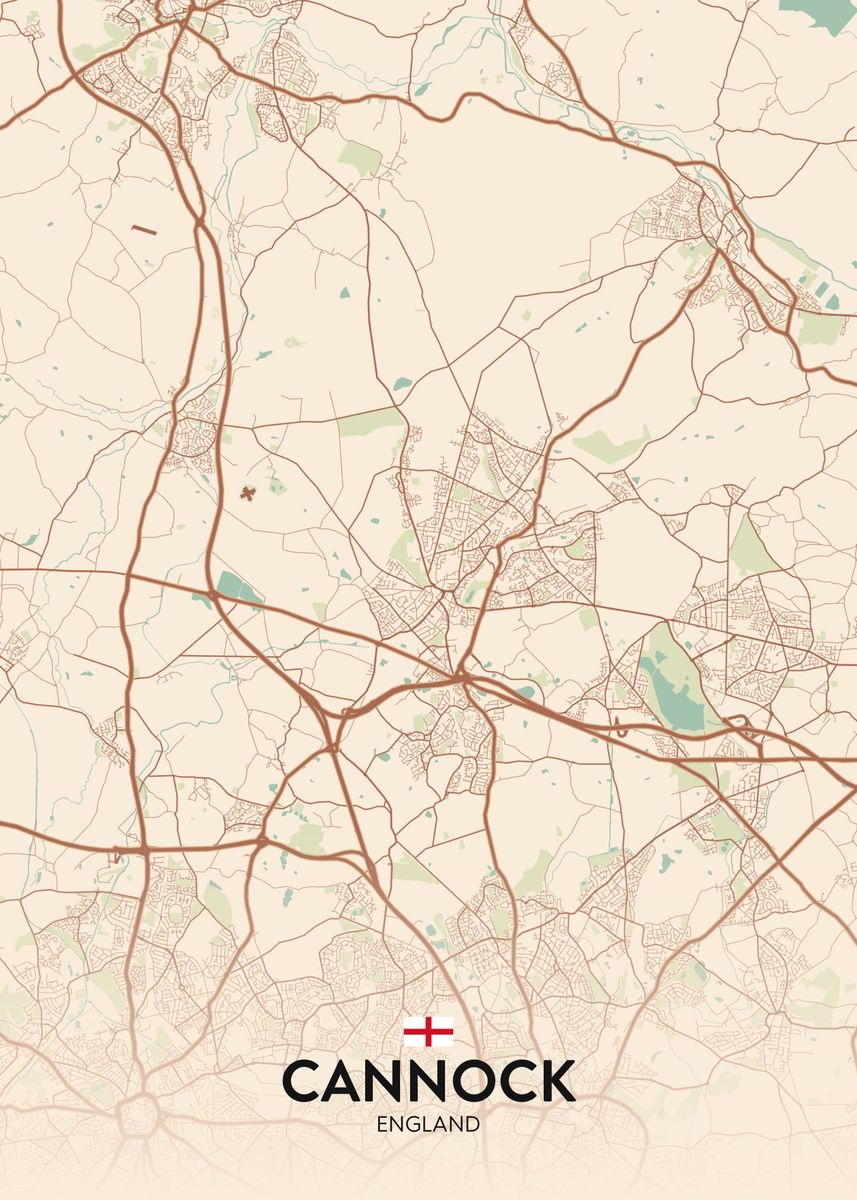 'Cannock UK' Poster, picture, metal print, paint by IMR Designs | Displate