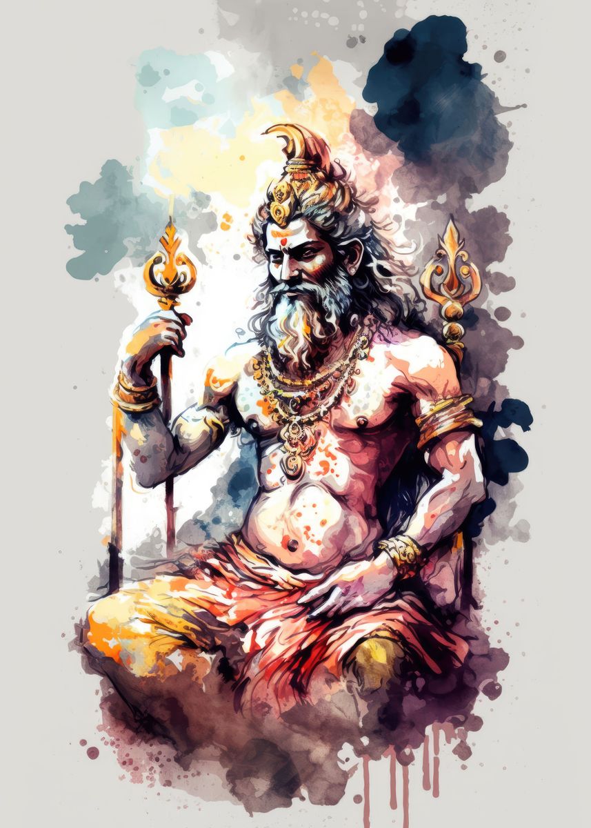 'Lord Brahma Hinduism' Poster, picture, metal print, paint by Michael ...