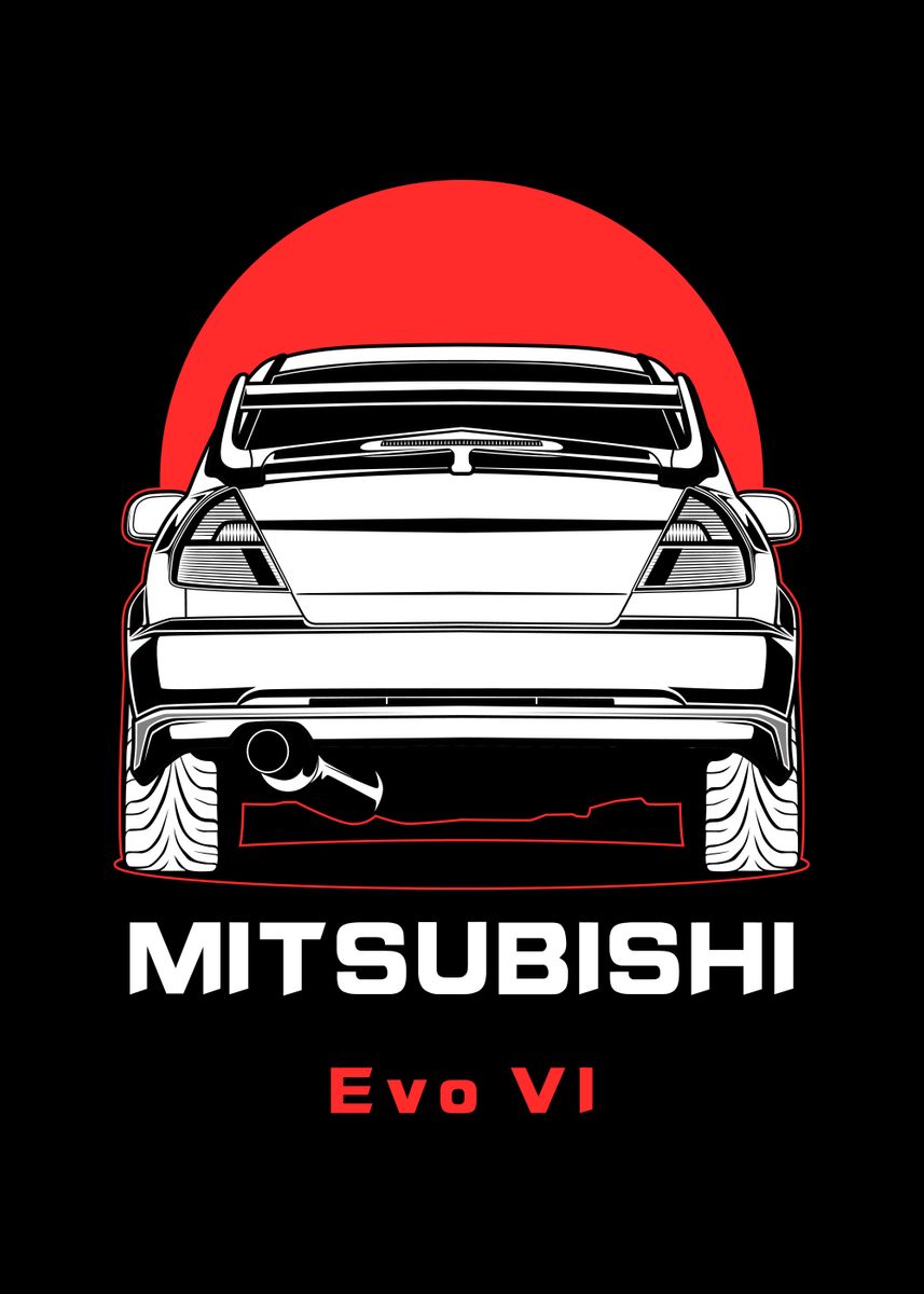 'Mitsubishi Lancer Evo 6' Poster, picture, metal print, paint by ...