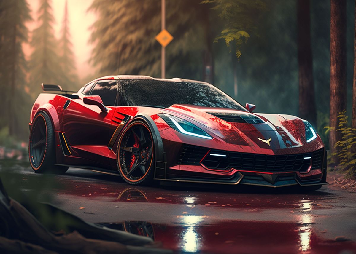 'Corvette C7 Stingray' Poster by Zukato | Displate