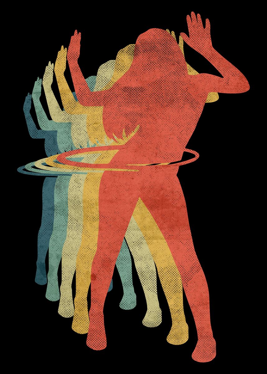 'Hula Hoop Girl Dancing' Poster, picture, metal print, paint by El ...