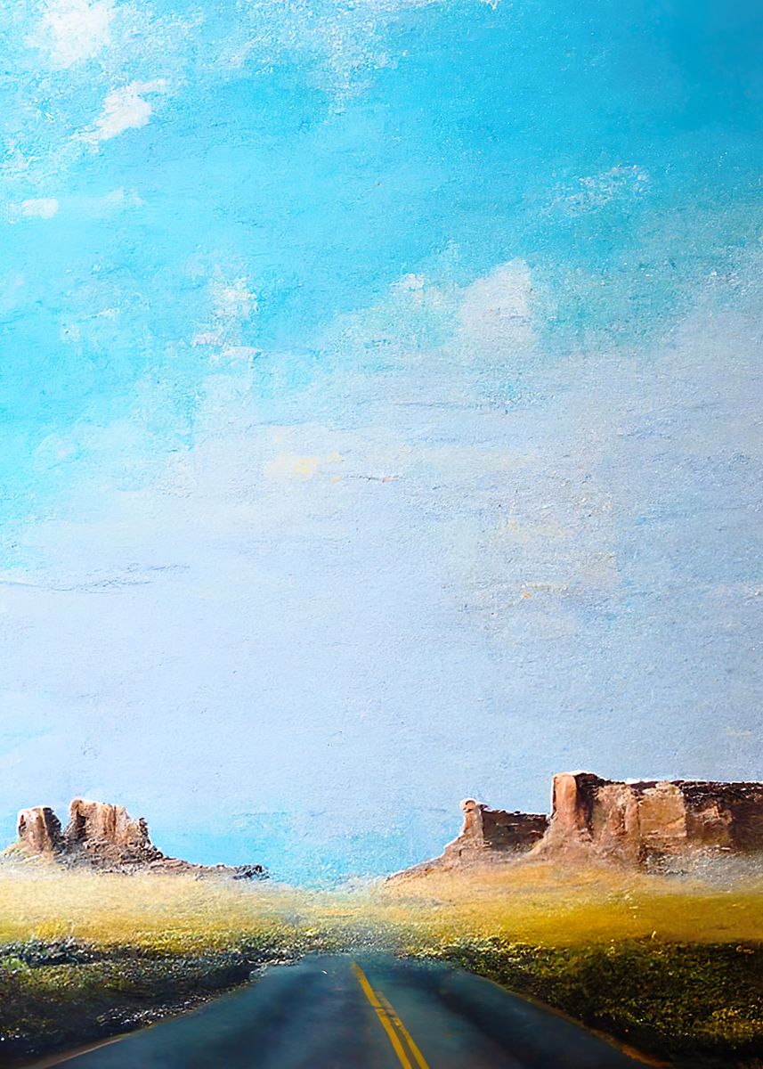 'Fading Road' Poster, picture, metal print, paint by Quasarai | Displate