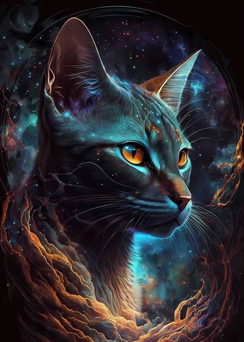 'Abyssinian Cat' Poster, picture, metal print, paint by Ariel Stouty ...