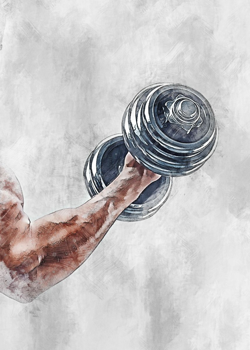 'Bodybuilding 4' Poster, picture, metal print, paint by Mateusz Ślemp ...