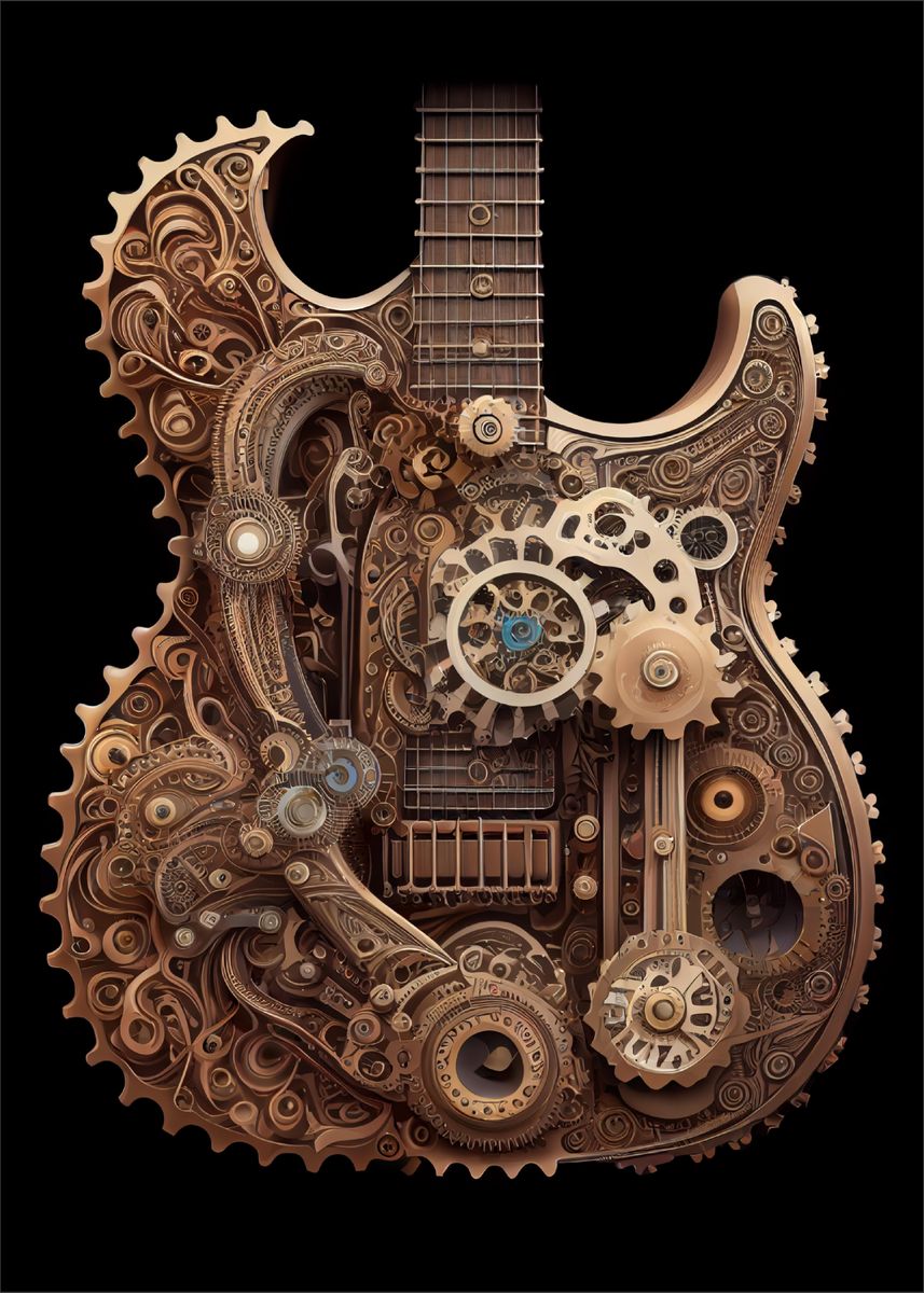 'Guitar' Poster, picture, metal print, paint by Media Editing | Displate