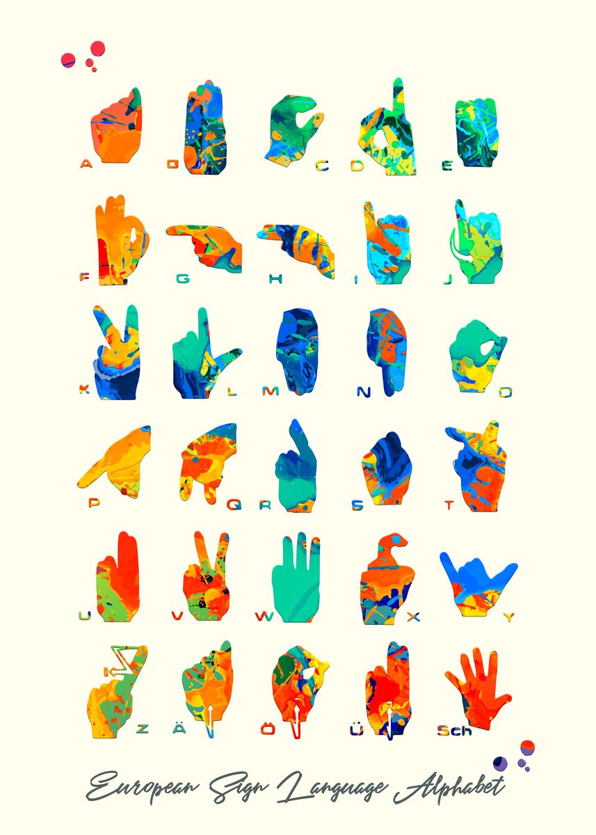 'European Sign Language ' Poster, picture, metal print, paint by ...