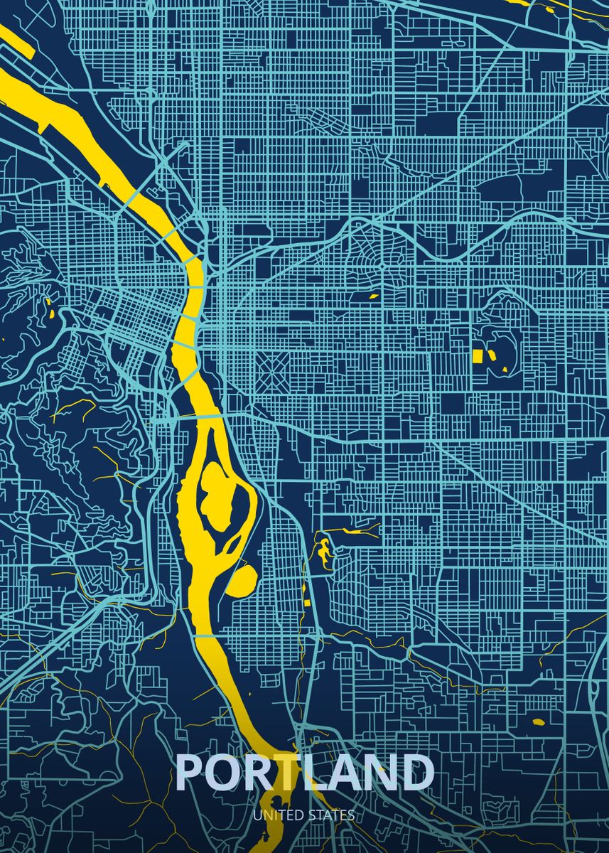 'PORTLAND' Poster, picture, metal print, paint by CRAFTSSSTUDIO | Displate