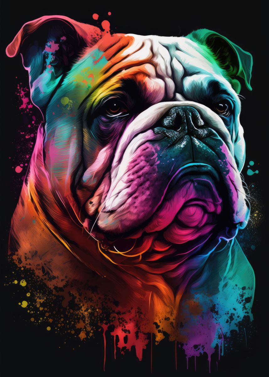 'Bulldog Style 2' Poster, picture, metal print, paint by murtzart ...