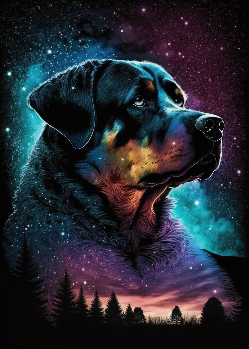 'Rottweiler Style 6' Poster, picture, metal print, paint by murtzart ...