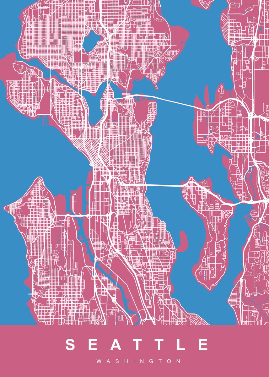 'SEATTLE WASHINGTON USA' Poster, picture, metal print, paint by ...