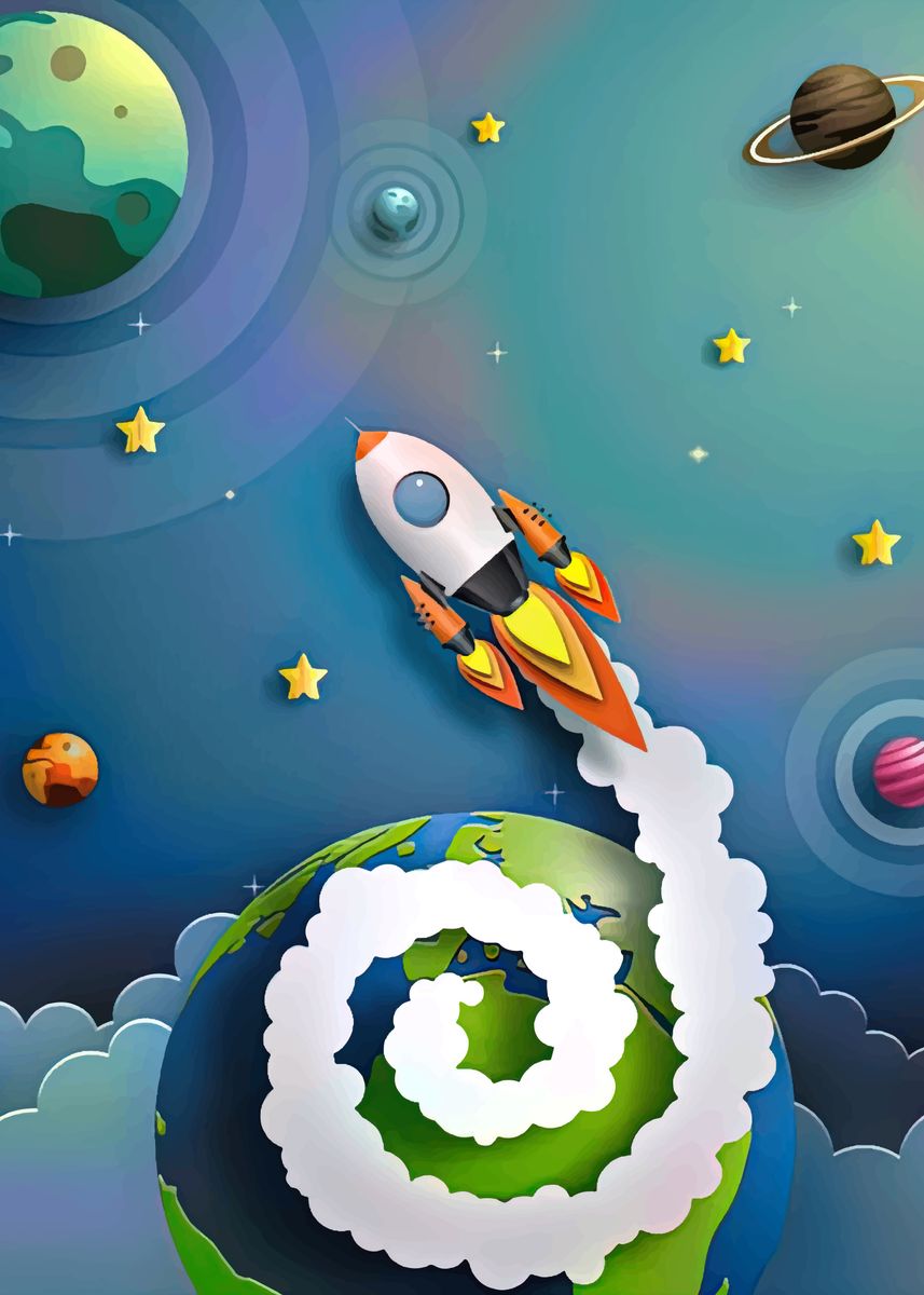 'Space Paper Art' Poster, picture, metal print, paint by gondt droon ...