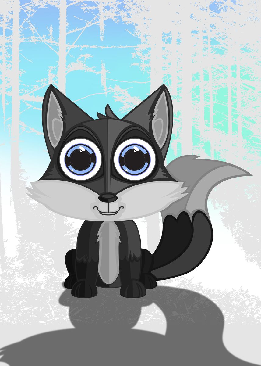 'Grey Fox' Poster, picture, metal print, paint by Adamzworld | Displate