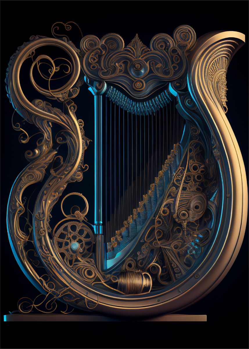 'Harp' Poster, picture, metal print, paint by Media Editing | Displate