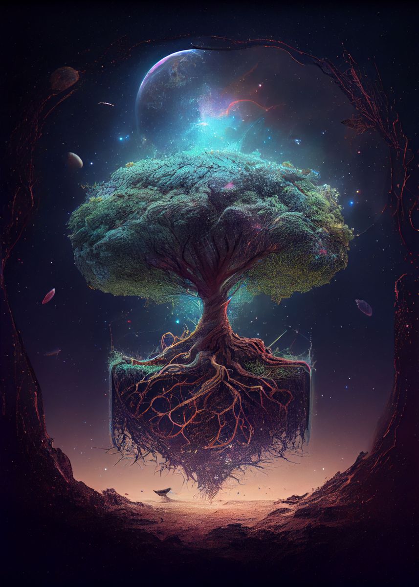 'Galactic Tree Of Life ' Poster, picture, metal print, paint by ...