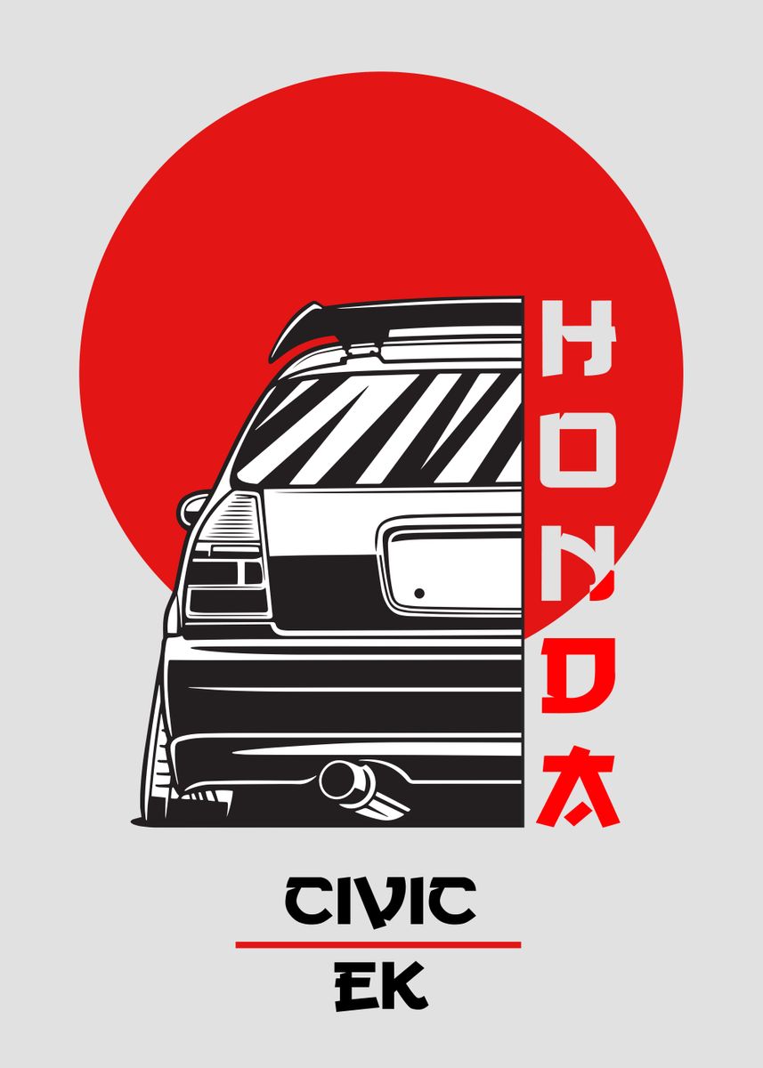 'Honda civic EK' Poster, picture, metal print, paint by artH | Displate