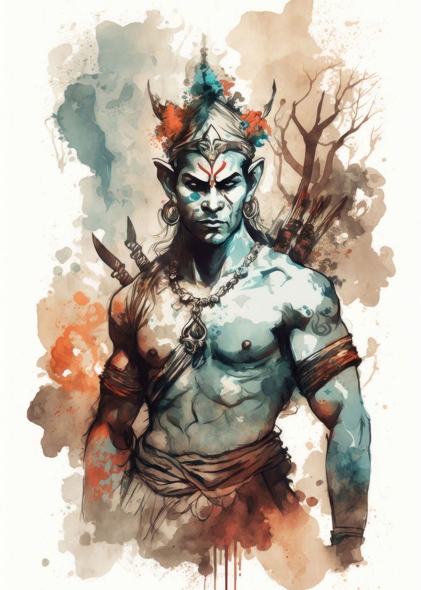 'Lord Rama Hinduism' Poster, picture, metal print, paint by Michael ...