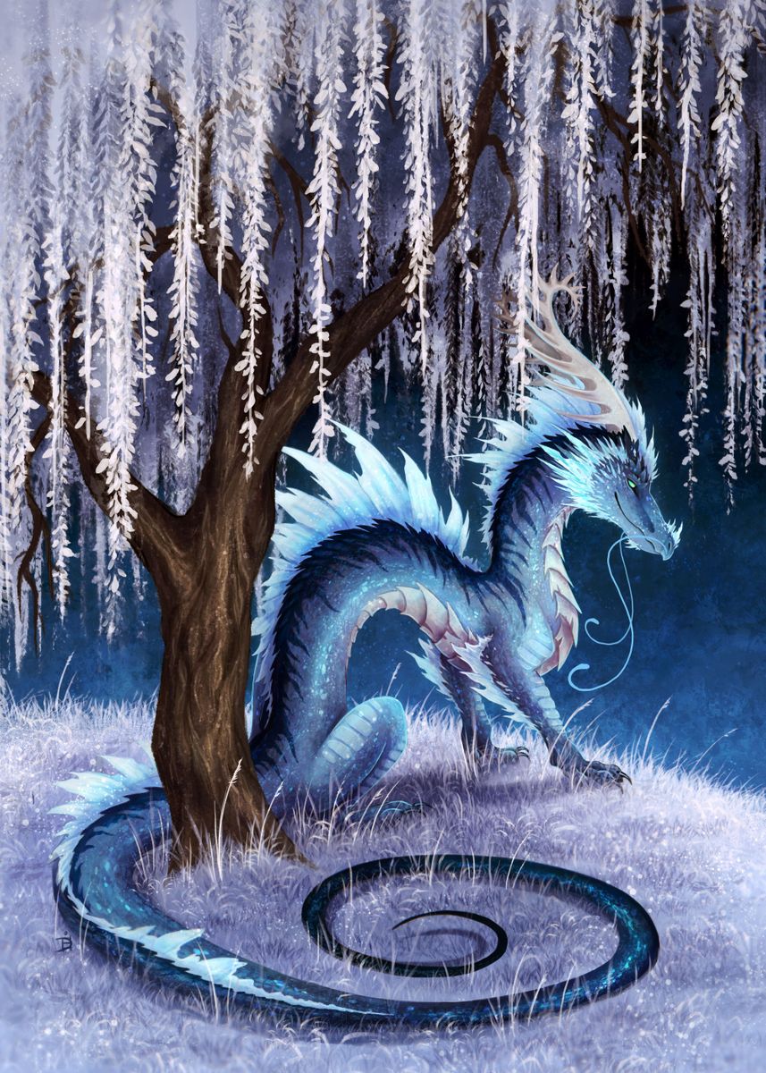 'Under the Winter Tree' Poster, picture, metal print, paint by Danielle ...