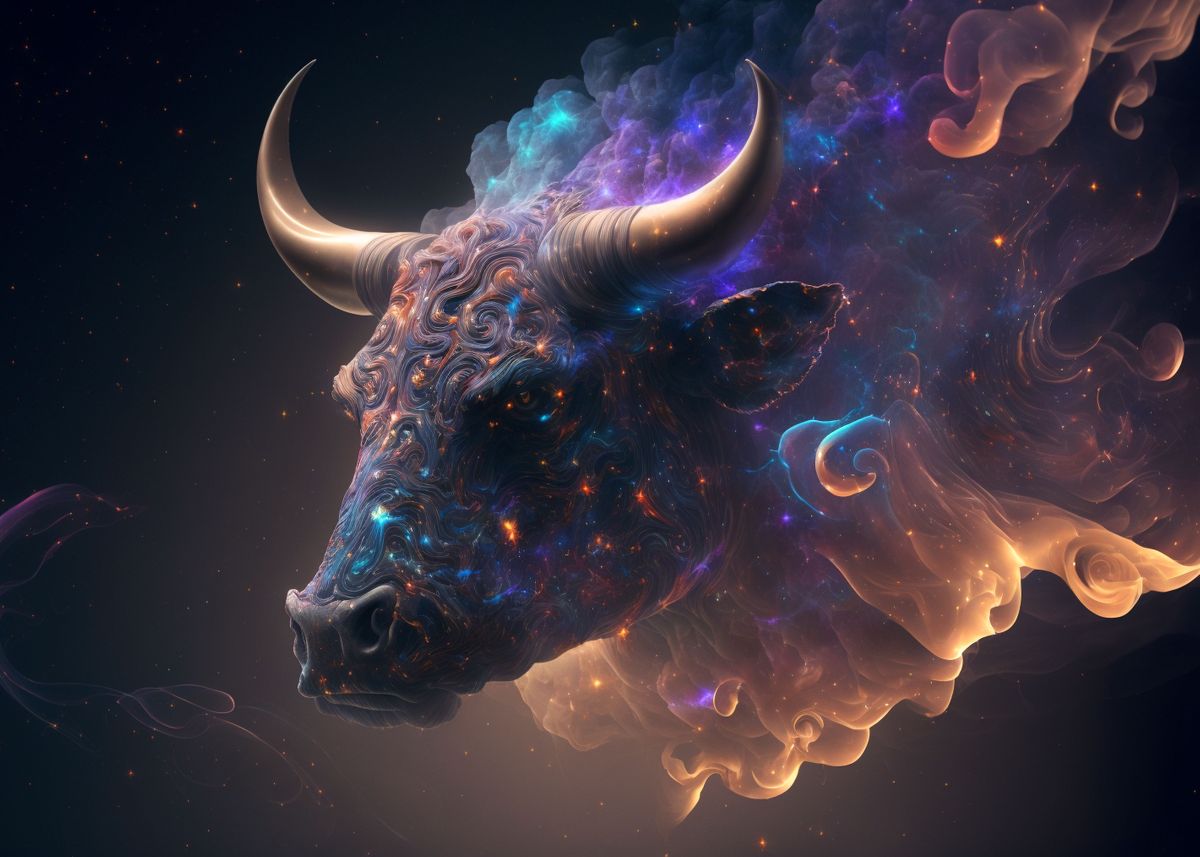'Spirit Animal Bull' Poster by Jiri Hodecek | Displate